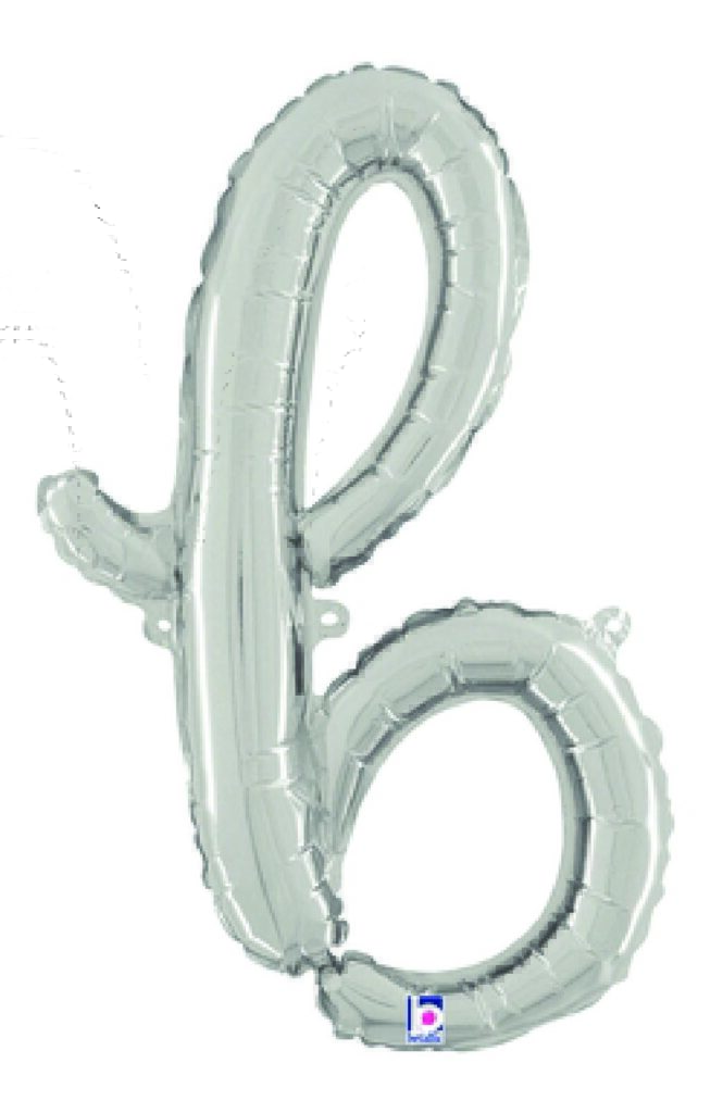 Silver Script Letter B | Hico Balloons