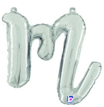 Silver Script Letter M | Hico Balloons