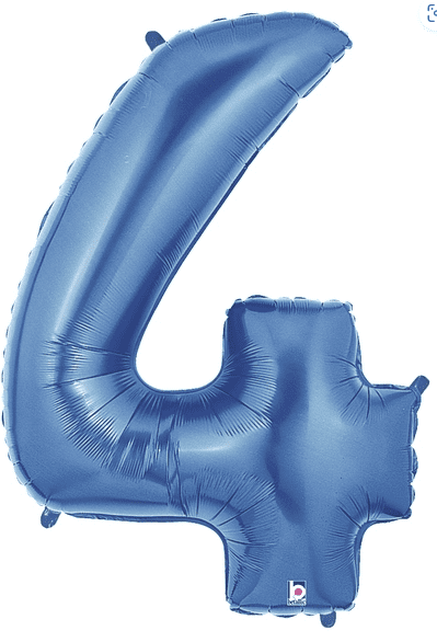 40" Blue Number 4 - Hico Balloons