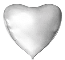 68″ Silver Heart | Hico Balloons