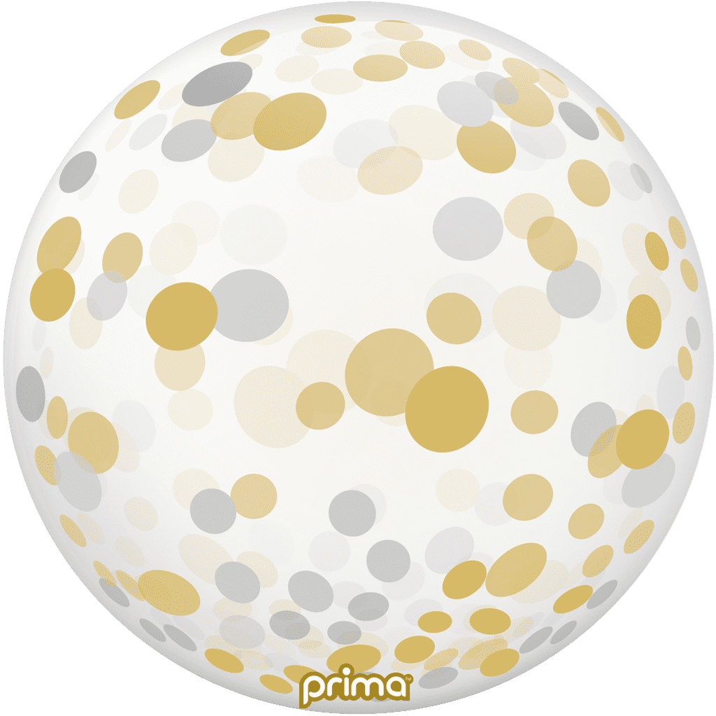 20" Gold & Silver Confetti Sphere - Hico Balloons
