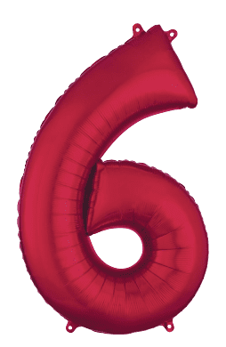 34″ Red Number 6 | Hico Balloons