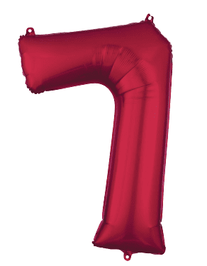 34" Red Number 7 - Hico Balloons